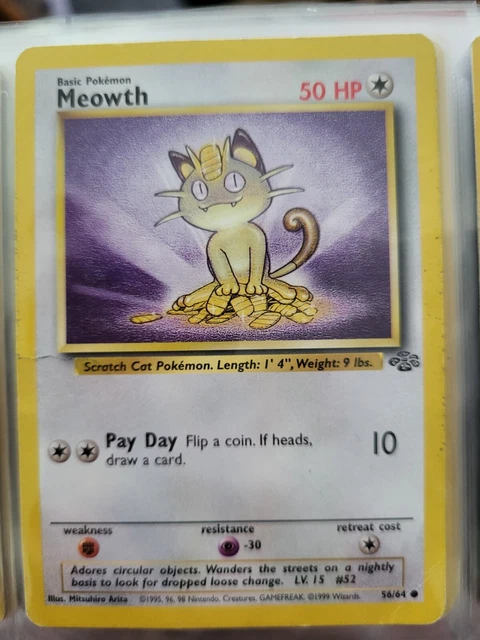 POKÉMON TCG MEOWTH Jungle 56/64 Regular Unlimited Common $0.55 ...