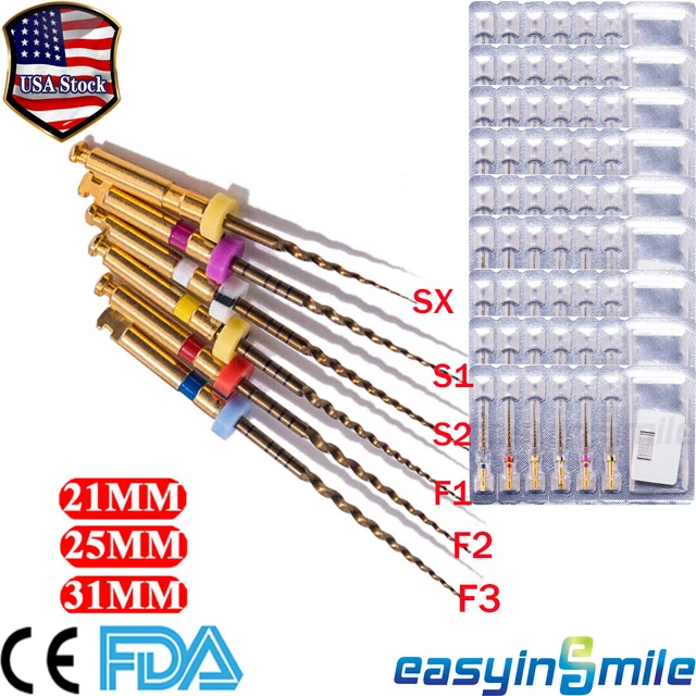 ENDODONTIC ENDO X-PRO Gold Taper NITI Rotary Files For Dental Motor S1 ...