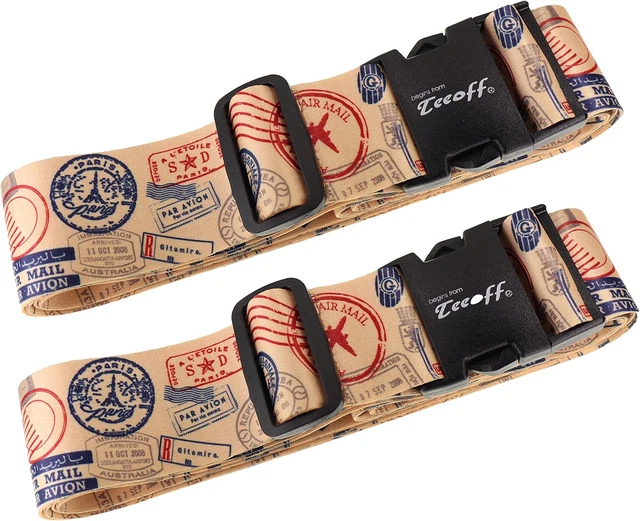 LUGGAGE STRAPS 2 Pack Suitcase Belts Travel Bag Accessories Adjustable ...