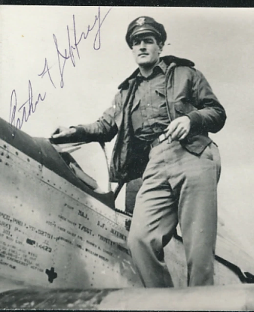 ARTHUR JEFFREY SIGNED photo. US WWII Fighter Ace. 479th FG. 14 kills. £ ...