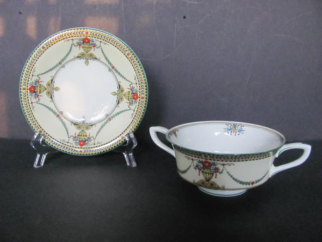 ANTIQUE ROYAL WORCESTER Bone China England Bristol Cream Soup Bowl ...