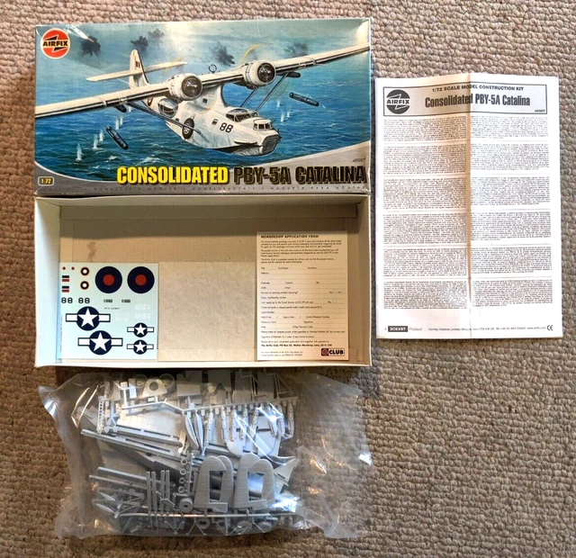 CONSOLIDATED PBY-5A CATALINA Airfix 1/72 Scale Kit, Complete, Parts Bag ...