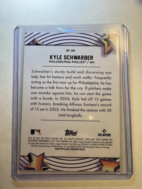 2025 TOPPS COSMIC Chrome Kyle Schwarber Starfractor #SF-50 Phillies $60 ...