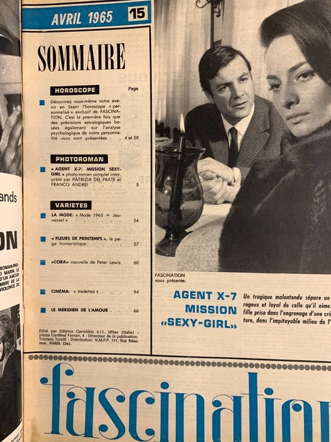 ROMAN-PHOTO &FASCINATION& N°15 du 04/1965; "Agent X-7 Mission Sexy Girl ...