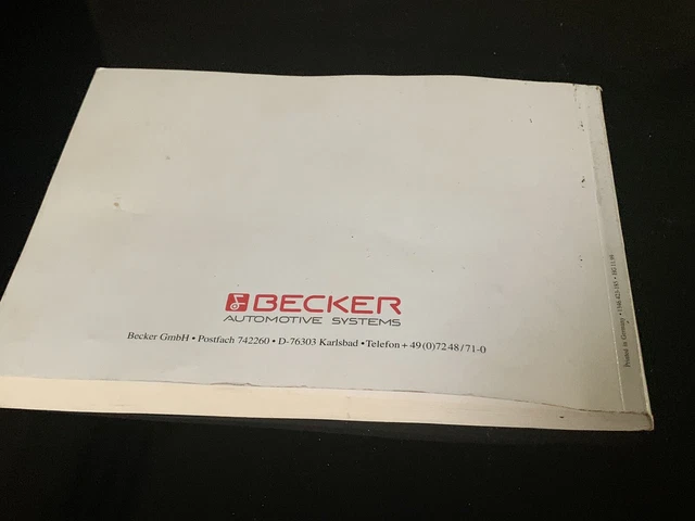 BECKER AUTOMOTIVE SYSTEMS Traffic Pro Manual User Guide German Print ...