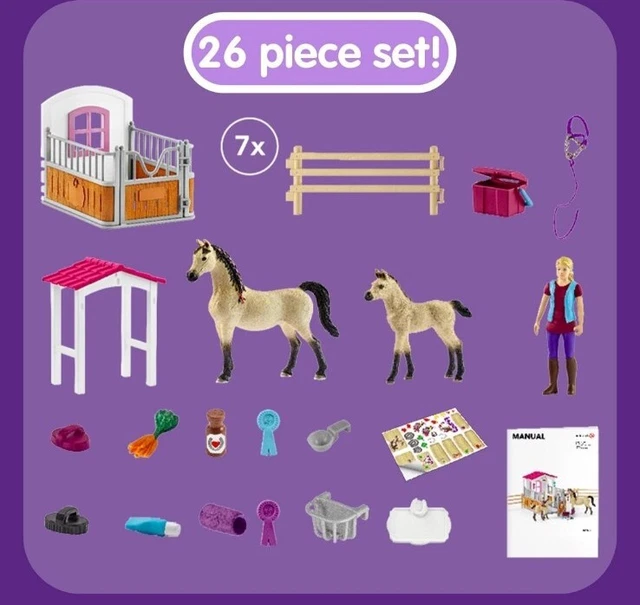 SCHLEICH 42369 HORSE stall with arab horse & groom Horses playset Horse ...