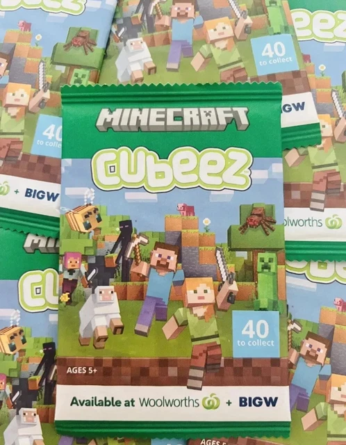 NEW MINECRAFT CUBEEZ 2025 Woolworths x50 Unopened Packs $40.00 ...