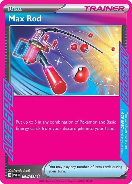 MAX ROD ACE SPEC Rare SV: Prismatic Evolutions 116/131 NM £3.00 ...
