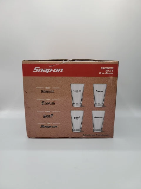 SNAP-ON TOOLS LIMITED Edition 16 oz Pint Glasses Set of 4 Logo Years ...