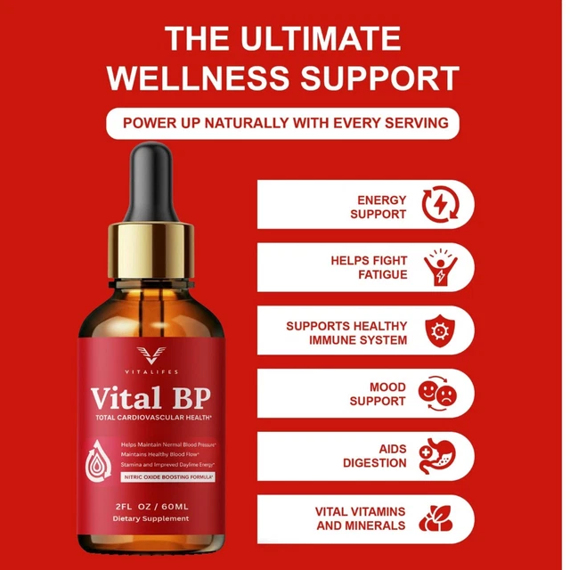 (5 PACK) VITAL BP Herbal Drops Premium Liquid Supplement 60ml £56.44 ...