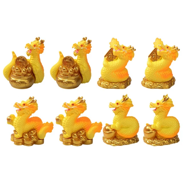 8 PCS DRAGON Figures Chinese Ornaments New Year Figurines Miniature £15 ...