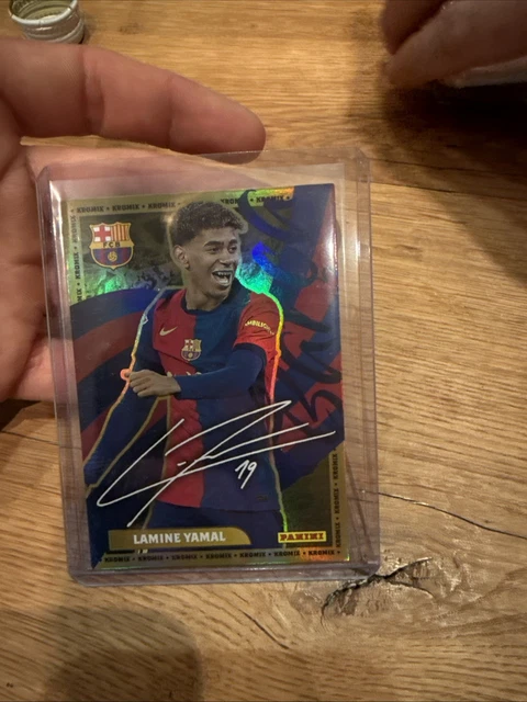 LAMINE YAMAL AUTO 2024-25 PANINI CLUB Rookie RC BARCELONA #K43 Kromix ...