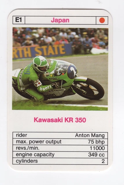 HOT BIKES SPORT Card Motor Cycle Racing Kawasaki KR 350 Japan EUR 3,68 ...