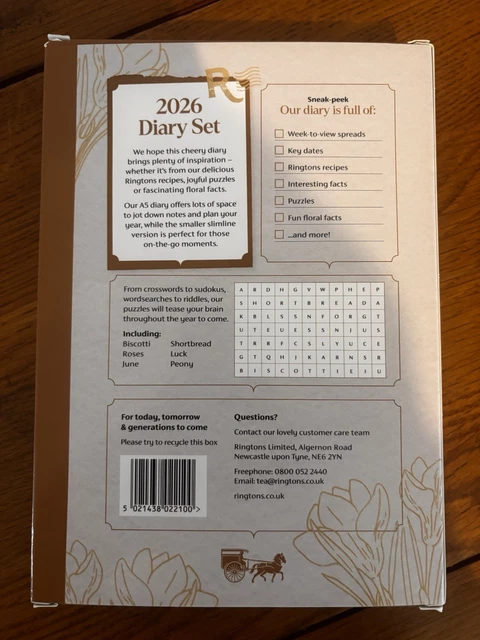 RINGTONS 2026 DIARY Set A5 And Slimline £5.45 - PicClick UK
