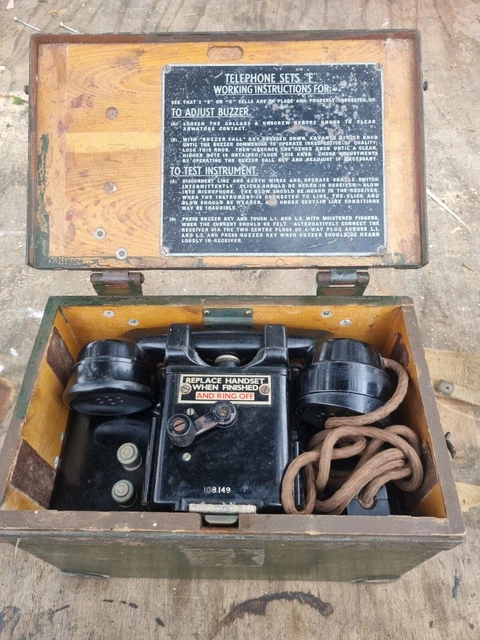 WORLD WAR TWO British Army Field Telephone Set F MK II Cased £49.99 ...