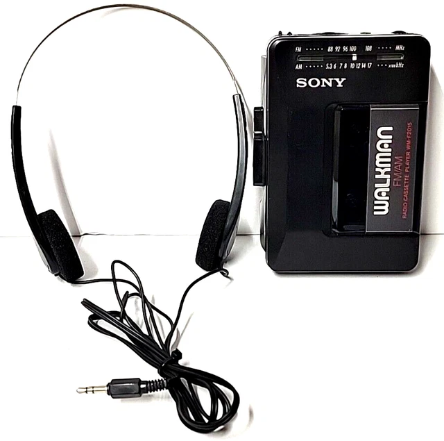 VINTAGE SONY WALKMAN CASSETTE PLAYER WMF-2015 With Sony Headphones MDR ...