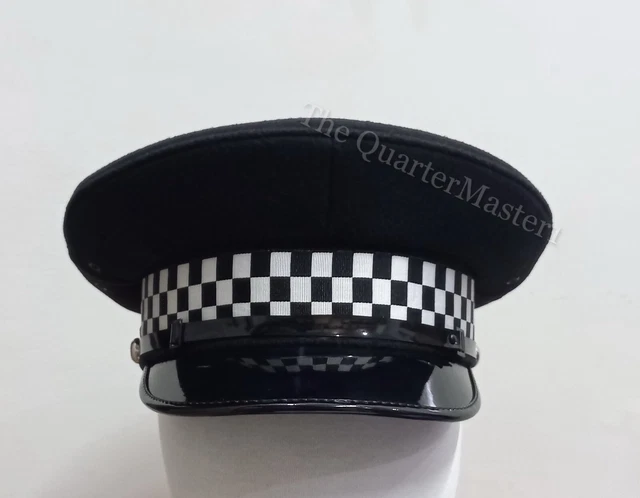 UK/ BRITISH POLICE officer Cap / Hat ( Black Wool/Melton Top) £39.00 ...