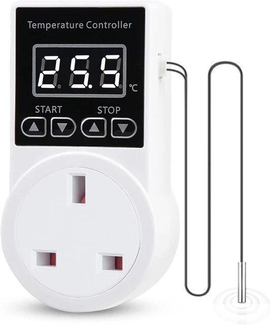 DIGITAL THERMOSTAT PLUG Socket Temperature Controller 240V Heating Cooling £12.50 - PicClick UK