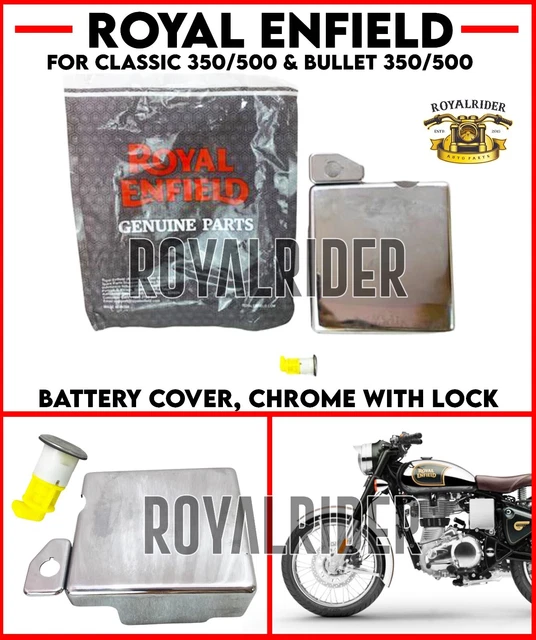 ROYAL ENFIELD BATTERY COVER,CHROME & LOCK For BULLET 350/500 & CLASSIC ...