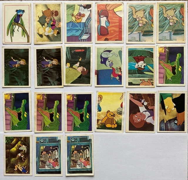 FKS WALT DISNEY THE RESCUERS Sticker Cards 1977 Vintage Loose Set 21 ...