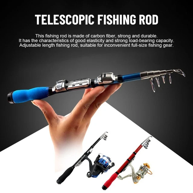 1.0-1.9M PORTABLE HARD Carbon FRP Sea Pole Rods Fishing Rod Fish Tackle ...