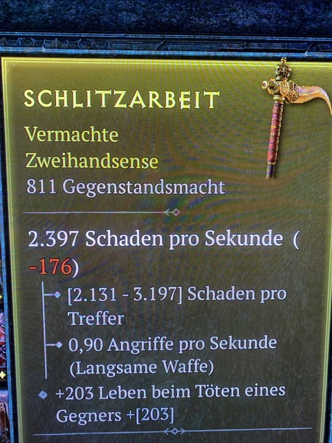 🔥 DIABLO 4 Vermachtes Zweihandsense 811 Power 🔥 EUR 3,00 - PicClick DE