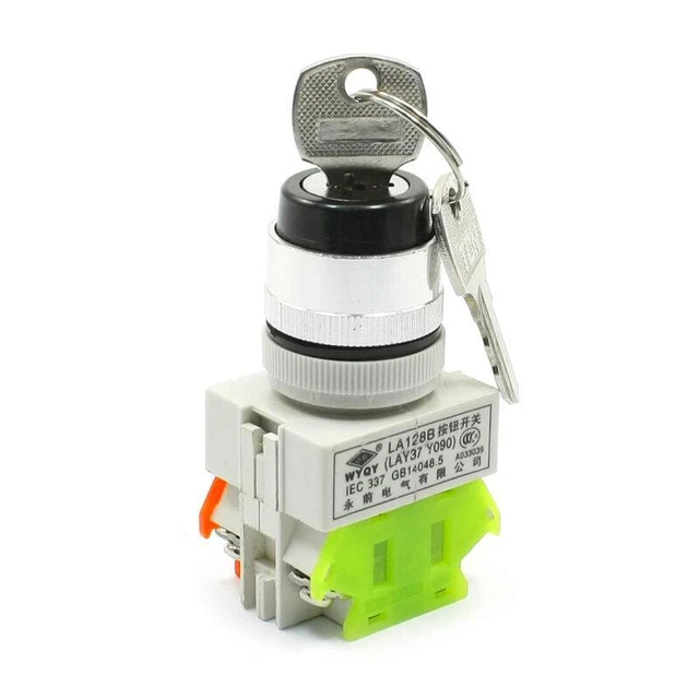 PANEL MOUNT LOCKING Rotary Switch 2 Position DPST NO NC 10A 660V with 2 ...