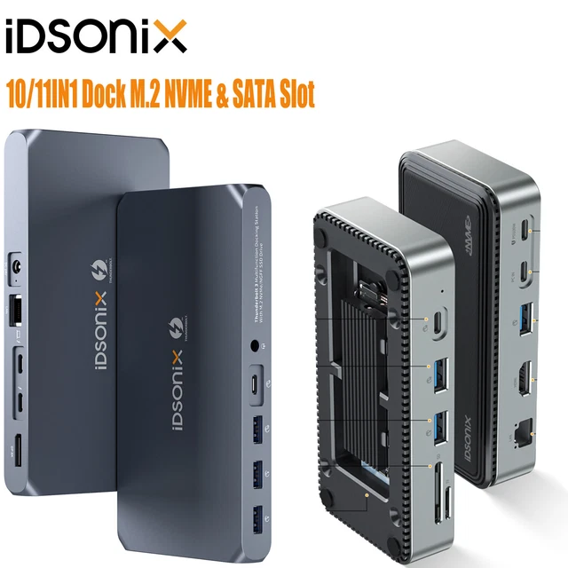 STATION D'ACCUEIL USBC IDsonix Thunderbolt3 15 en 1 triple écran 8K 60Hz DP 40 Gbit/s EUR 61,46 ...
