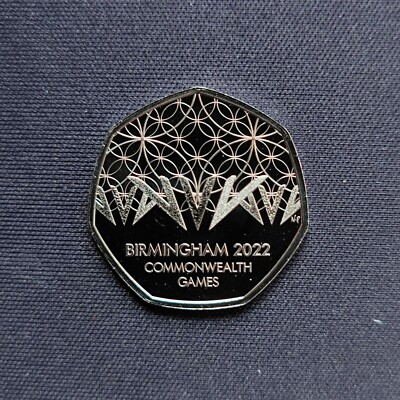 UK - BIRMINGHAM 2022 Commonwealth Games UK 50p Silver PIEDFORT Proof ...