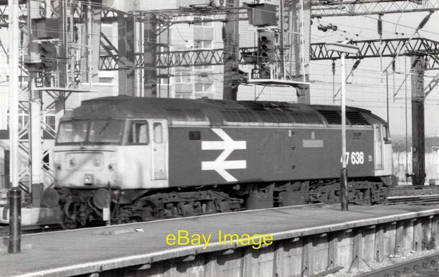 PHOTO RAILWAY 6X4 Class 47 47638 Light Engine Manchester Piccadilly ...