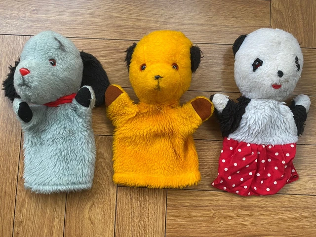 SOOTY SWEEP AND SUE/SOO GLOVE PUPPETS Vintage Set Trio Plush £20.00 ...