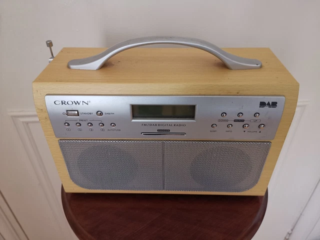 CROWN CDR-140 DAB/FM Radio with Clock, Wooden Surround £25.00 - PicClick UK