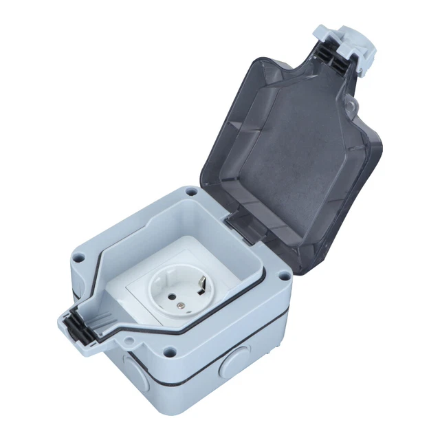 SINGLE PLUG IP66 15A Outdoor Power Socket Wall Waterproof Dust-proof ...