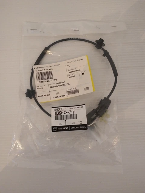 GENUINE MAZDA BT-50 UP UR RH Rear ABS Wheel Speed Sensor 1D00-43-71Y ...