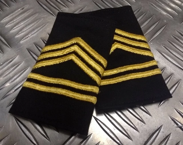 GENUINE U.S ARMY ROTC & SGT Rank Slides / Shoulder Epaulettes Long ...