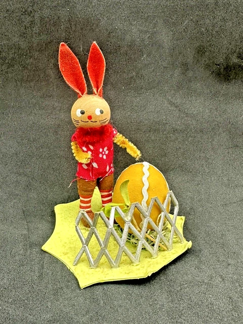 DDR ÄLTERE OSTER Deko - Osterhase mit Holzkopf / schätze 1950/60 -ca ...