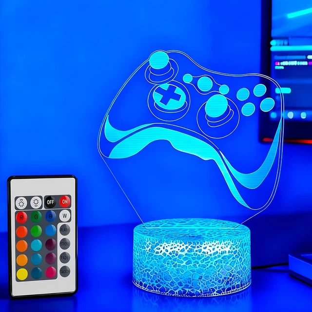 GAME CONTROLLER 3D Illusion Lamp Gamepad Night Light with Remote ...