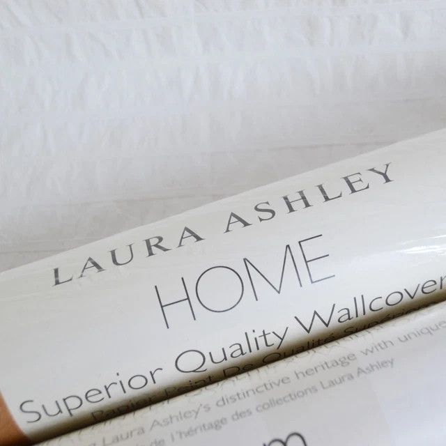 LAURA ASHLEY ELTHAM Cream Wallpaper New Solid Pearlescent ONE ROLL ...
