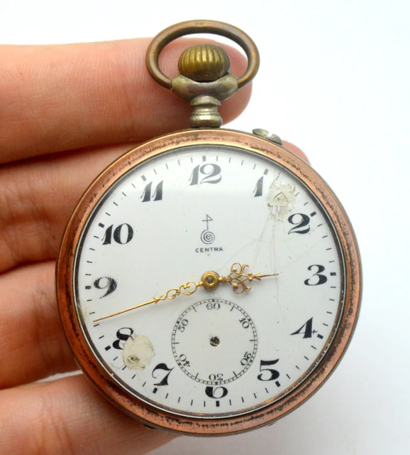 OROLOGIO DA TASCA Vecchio Meccanico Vintage Con Marchio Centra Triel ...