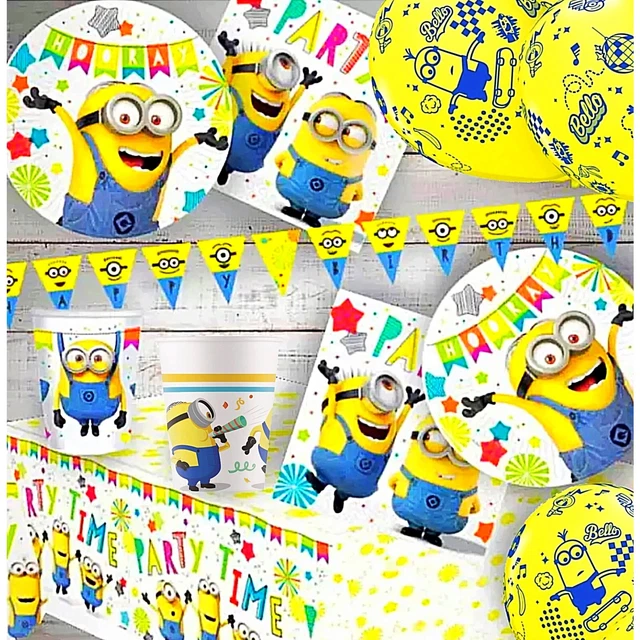 MINIONS THE RISE of Gru party decorations. Minions birthday party table ...