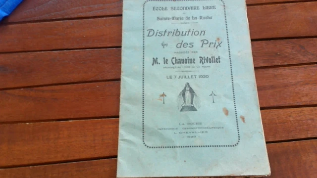 ANCIEN 1920- DISTRIBUTION des prix de l’école secondaire-la roche ...
