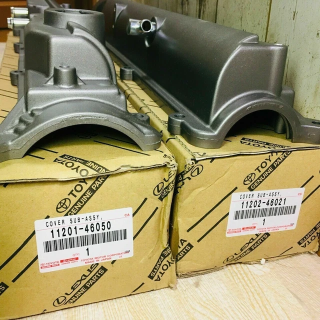 GENUINE TOYOTA VALVE Covers VVTI Supra 97-02 2JZGTE 11201-46050 11202 ...