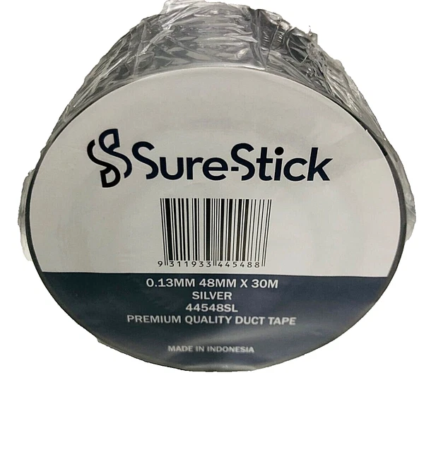 10 ROLLS OF Sure-Stick Silver PVC Duct -Sealing-Joining Tape 48MM x 30M ...
