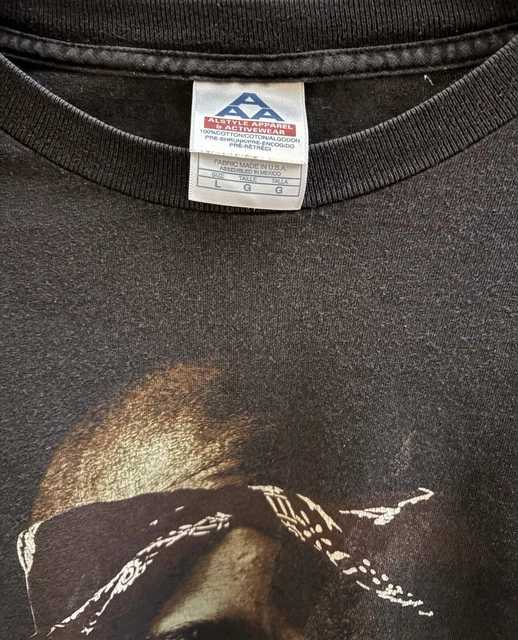 2PAC VINTAGE 2001 faded black big face rap tee L AAA tag $169.00 ...