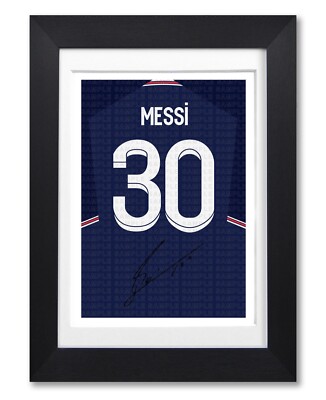 LIONEL MESSI PSG Signed Poster Print Photo Autograph Shirt Paris Saint ...