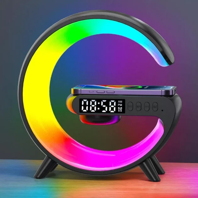 SMART G LAMP Wireless Charger Bluetooth Speaker RGB Alarm Clock Night ...