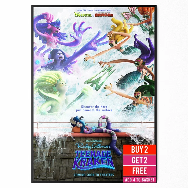 RUBY GILLMAN, TEENAGE Kraken Animated Movie Film 2023 Poster Print - A5 ...
