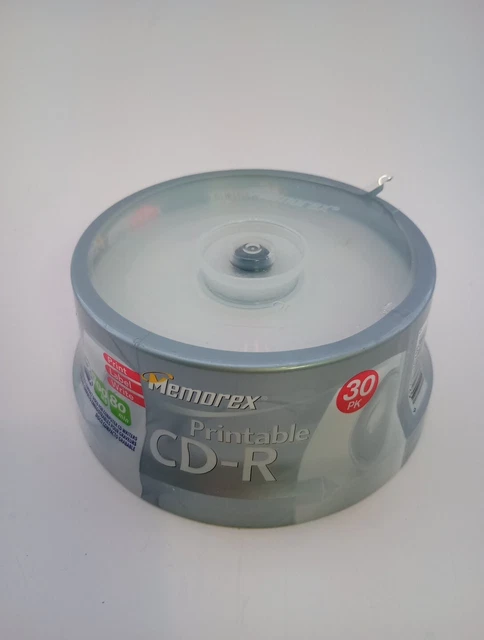 MEMOREX PRINTABLE CD-R 30 Pack 52X 700MB 80 Minutes $9.85 - PicClick