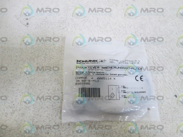 SCHUNK PROX. INTERRUPTEUR En 60/S-M12 *Neuf Dans Son Sac D'usine* EUR ...