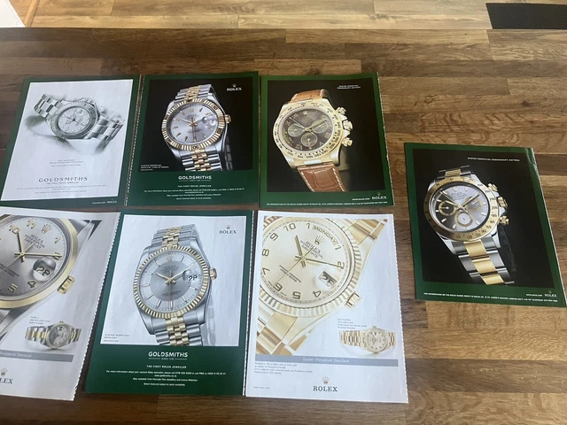 ORIGINAL BUNDLE OF 7 Rolex Watch Magazine Adverts Posters Man Cave Wall ...